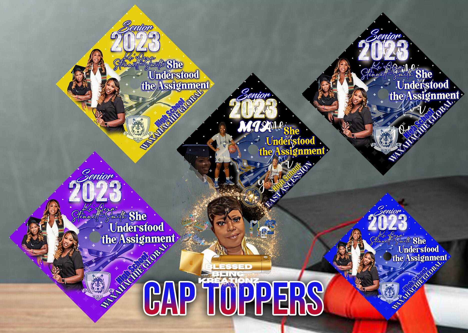 CUSTOM DESIGNED Graduation Cap Topper /college/high School Graduation ...