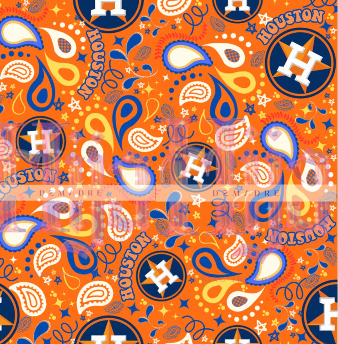 Astros Western Paisley Seamless - Etsy