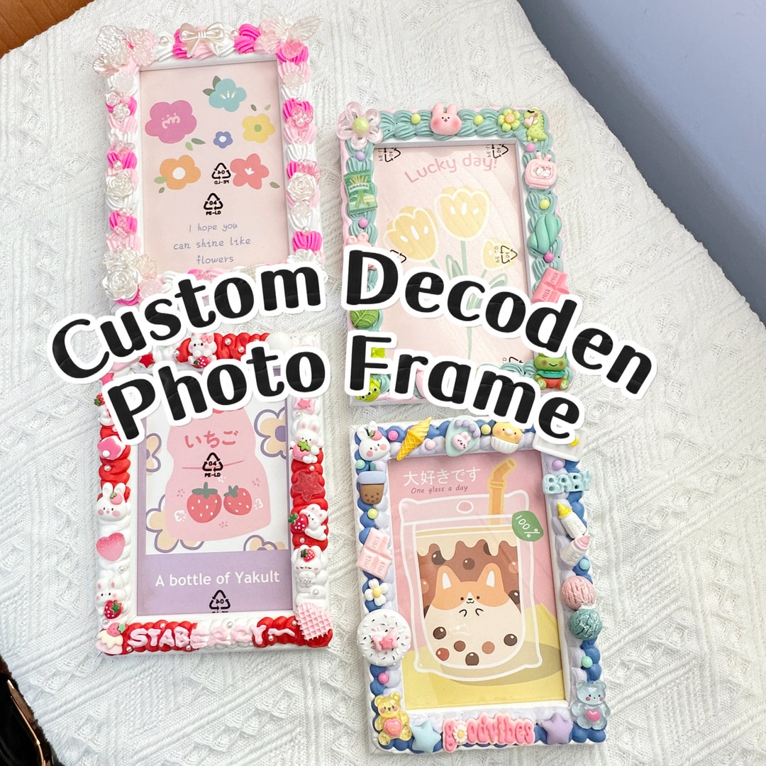 Decoden Handmade Kawaii Photo Frame Cream Glue Photo Frame Decorated ...