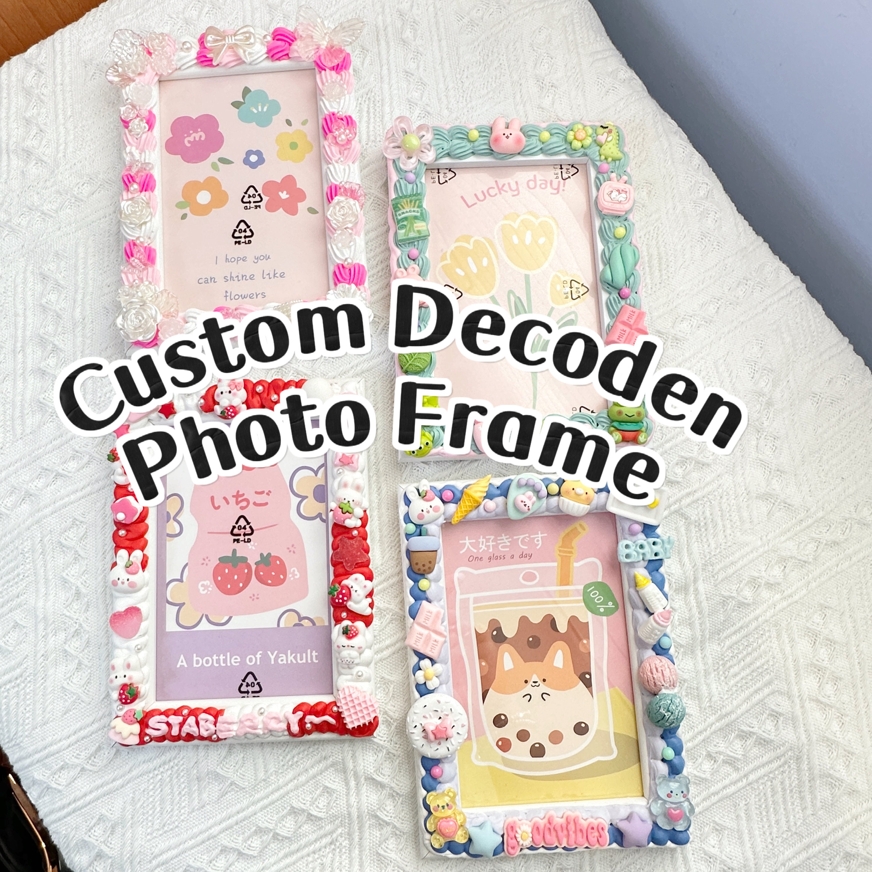 Decoden Handmade Kawaii Photo Frame Cream Glue Photo Frame - Etsy