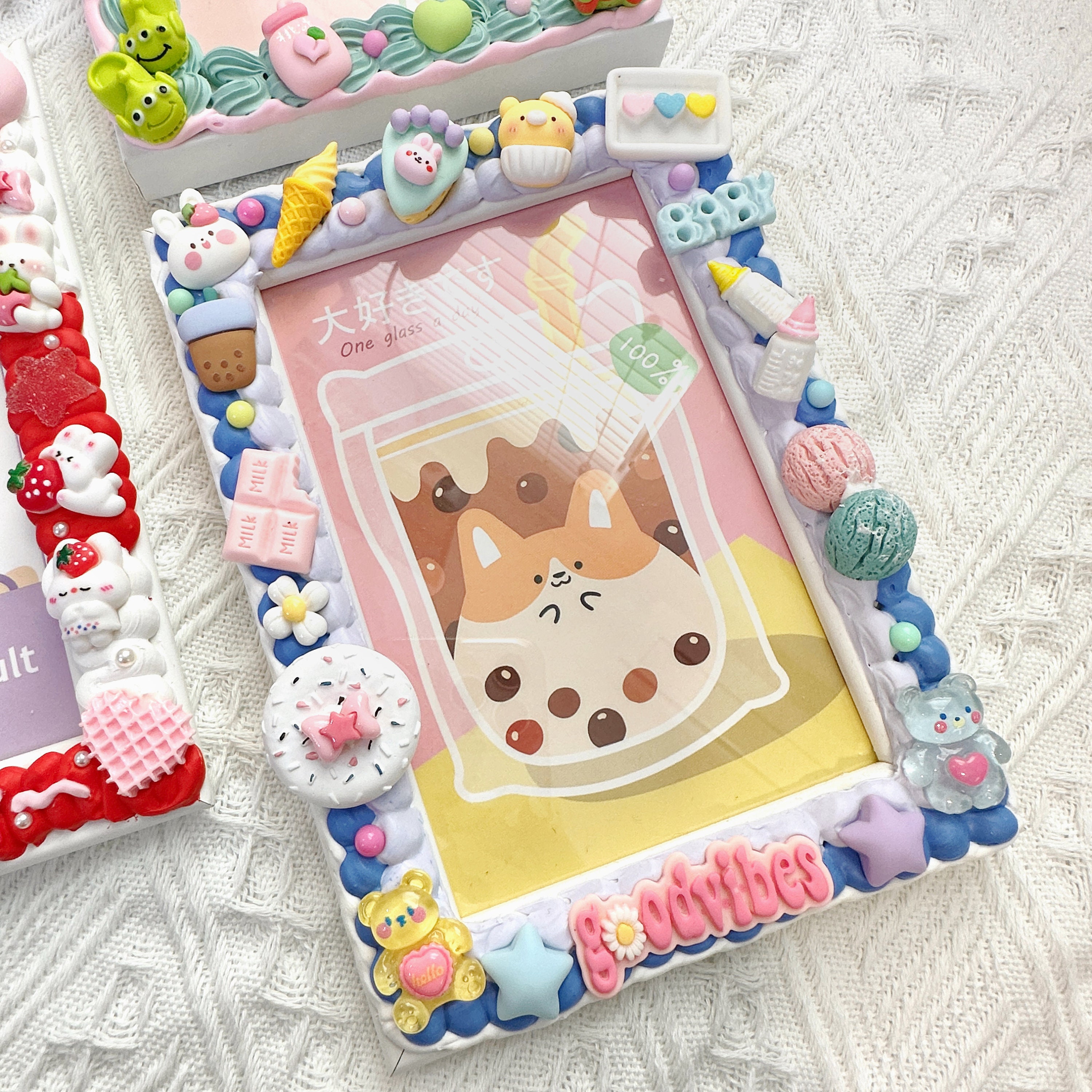 Decoden Handmade Kawaii Photo Frame Cream Glue Photo Frame - Etsy