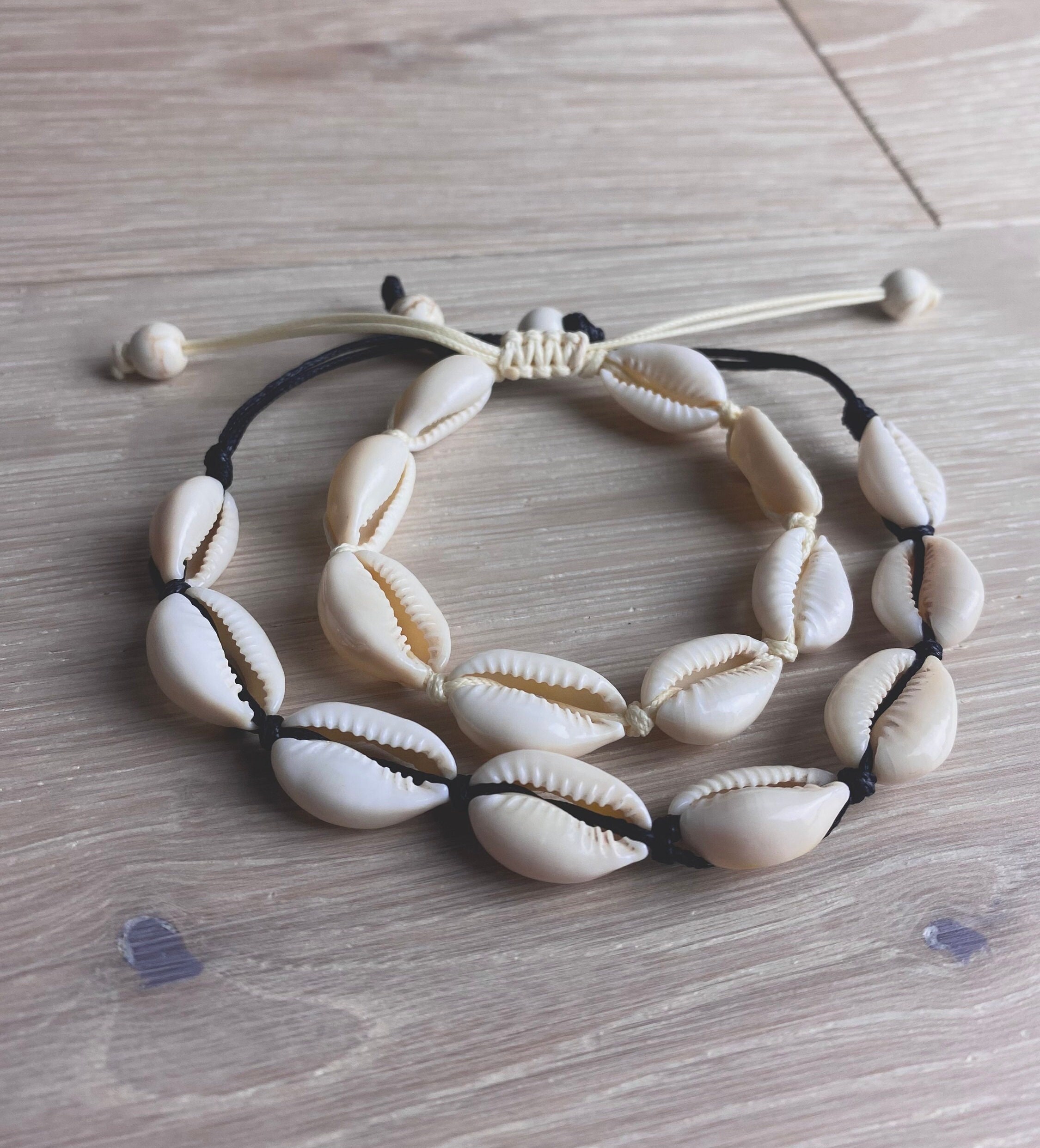 Matching Bracelets With Genuine Cowrie Shells, Adjustable Cowrie Shell ...
