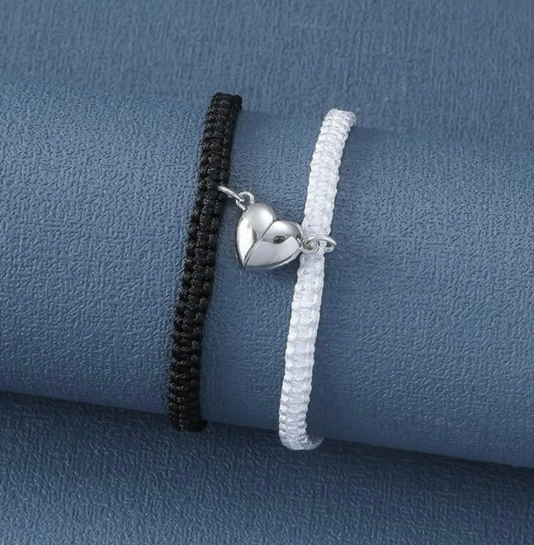 Magnetic Heart Bracelet, Couples Bracelet, Matching Bracelets, Magnetic ...