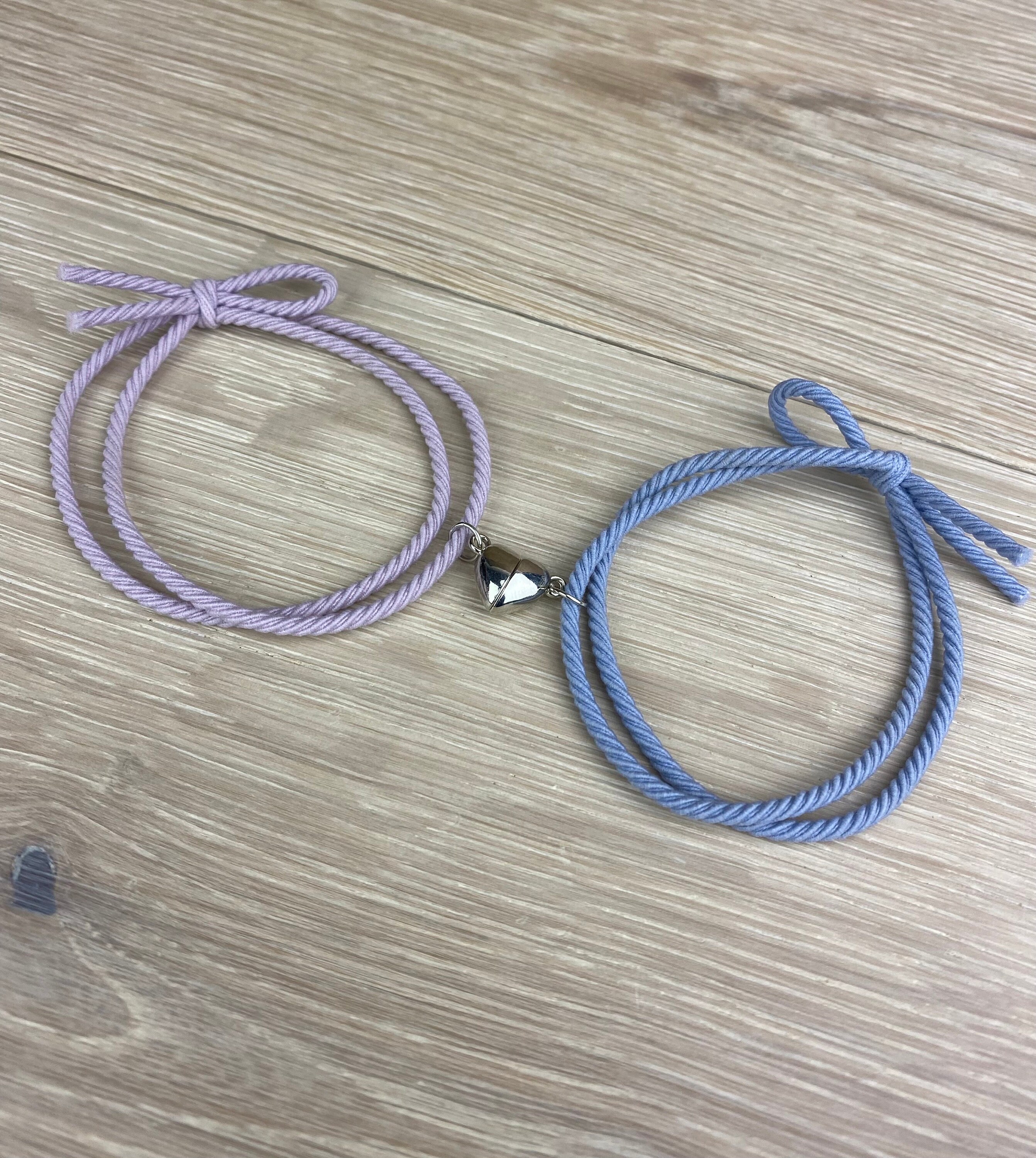 Magnetic Heart Bracelet, Couples Bracelet, Matching Stretchy Bracelets ...