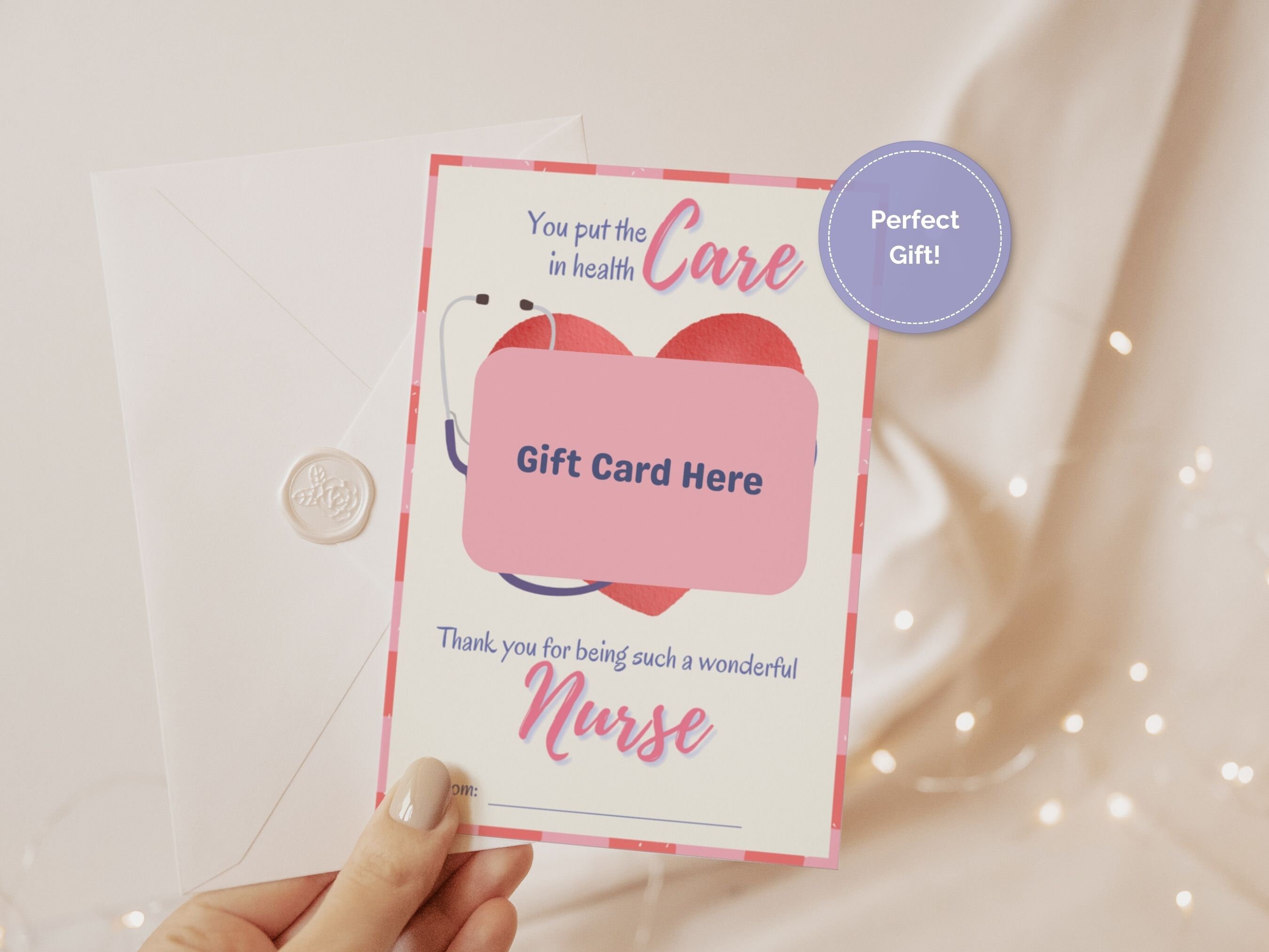 Nurse Appreciation Gift Card Holder, Printable Gift for Nurse, Nurse ...