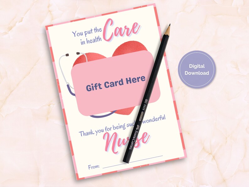 Nurse Appreciation Gift Card Holder, Printable Gift for Nurse, Nurse ...