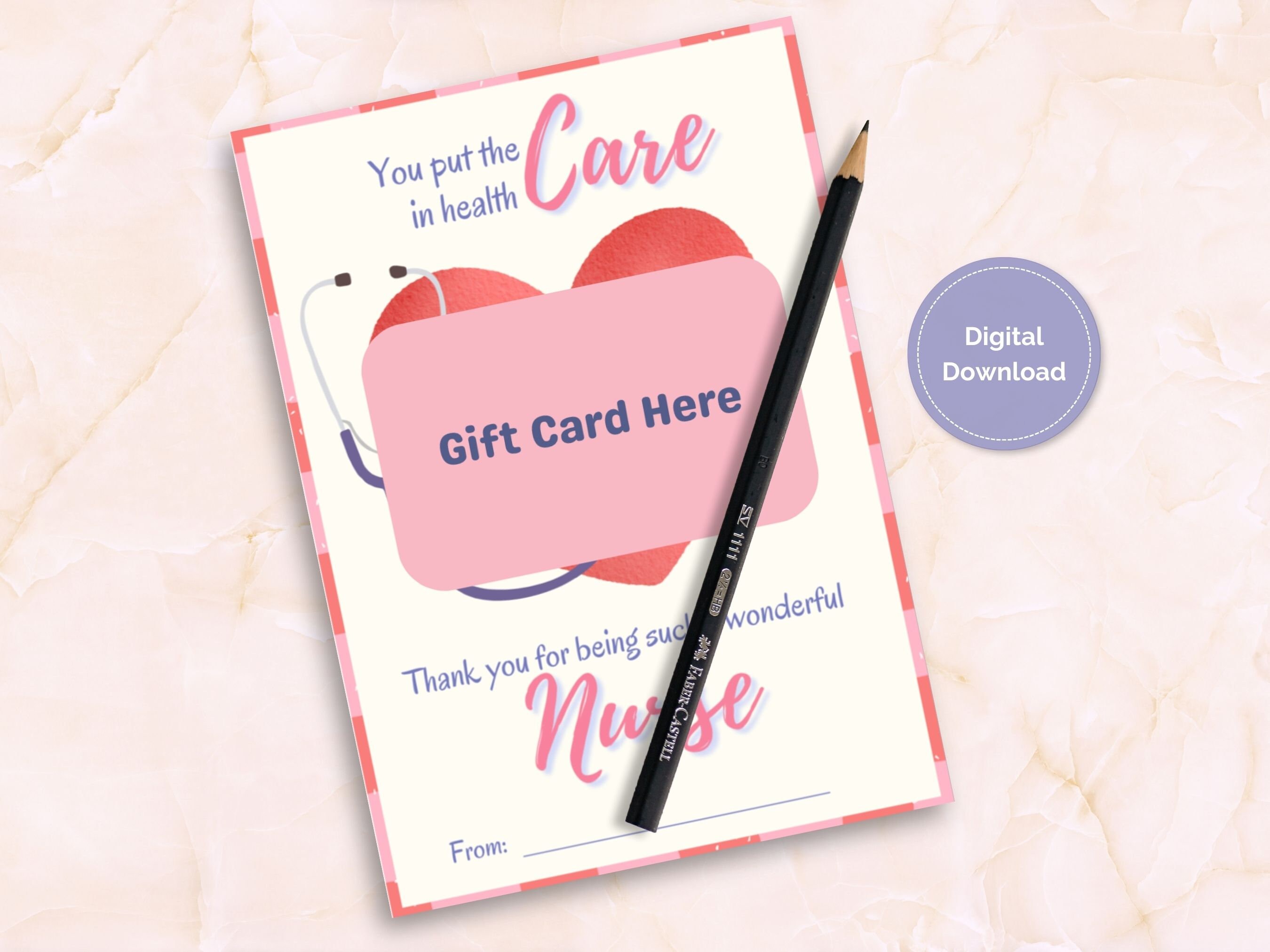 Nurse Appreciation Gift Card Holder, Printable Gift for Nurse, Nurse ...