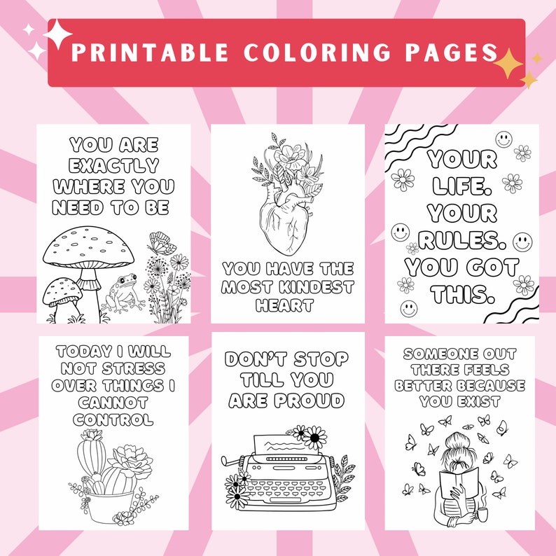 Printable Mental Health Coloring Pages, Digital Download Coloring Pages ...