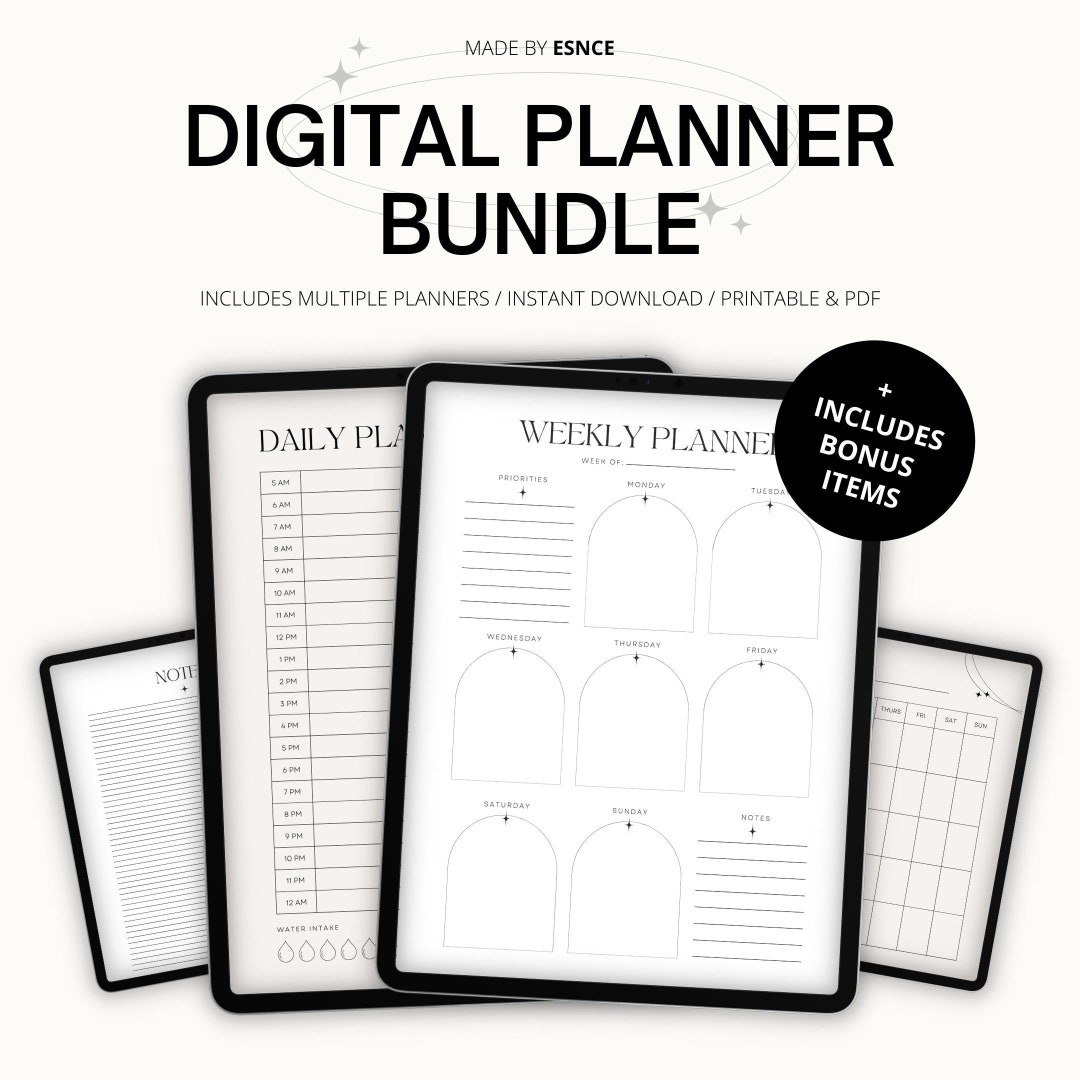 Digital Mystic Planner Bundle, Daily Planner Pages, Downloadable Weekly ...
