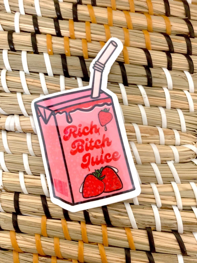 Rich Bitch Juice Strawberry Stickers, Waterproof Juicebox Sticker ...