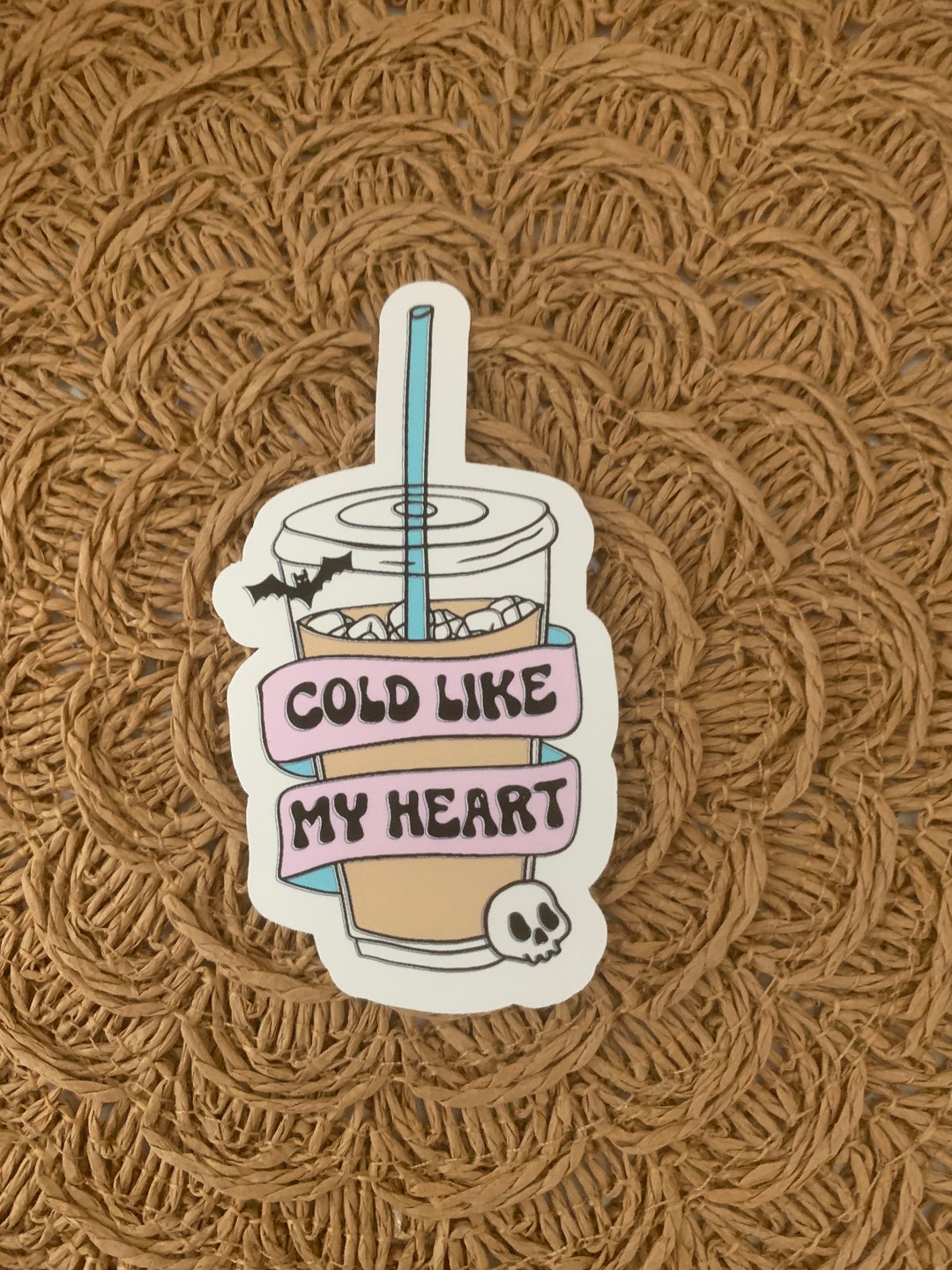 Cold Like My Heart Iced Coffee Sticker, Vinyl Matte Sticker, Mental ...