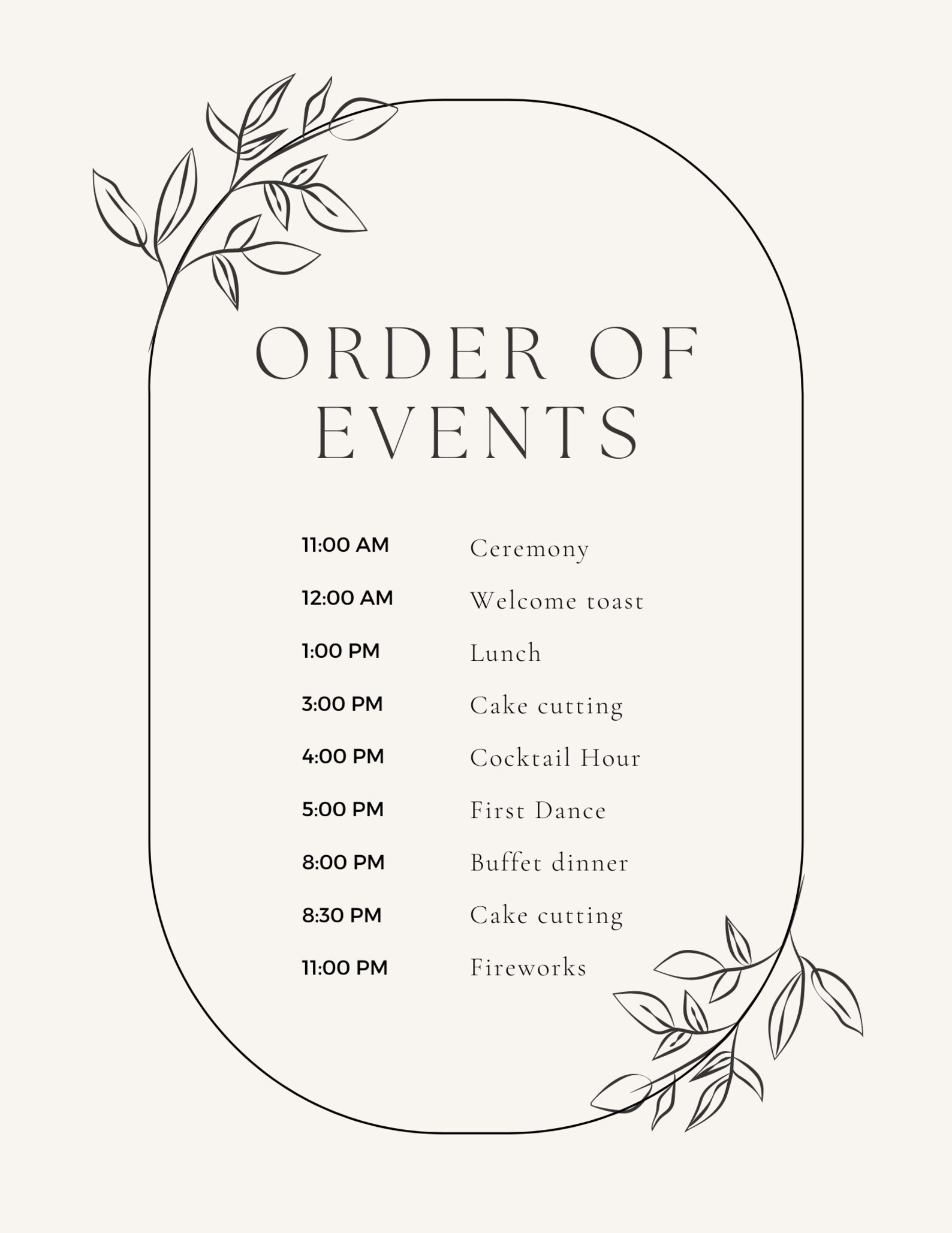Minimalist Wedding Program Template, Modern Wedding Program Template ...