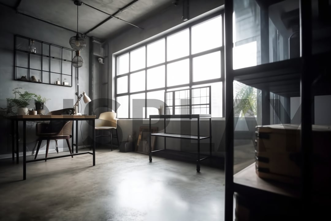 Loft Industrial Virtual Background, Office Backdrop, Zoom, Facebook ...