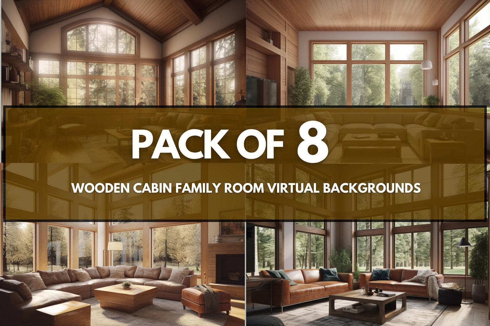 Family Room Cabin Virtual Background, Family Room Backdrop, Microsoft ...