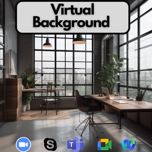 Loft Industrial Virtual Background, Office Backdrop, Zoom, Facebook ...