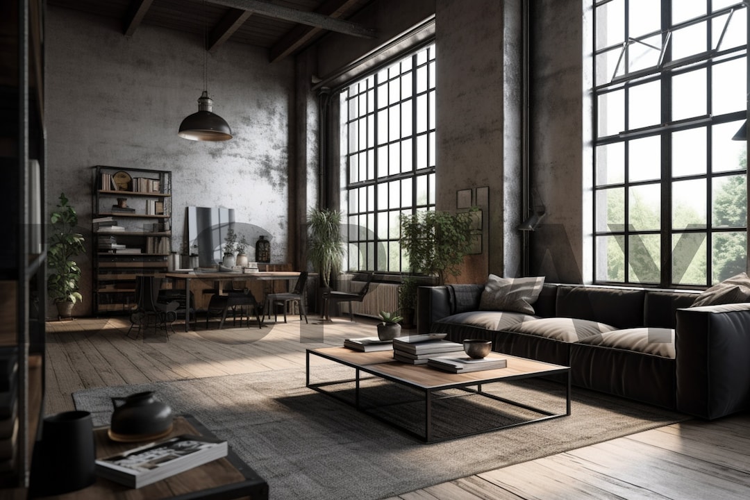 Loft Industrial Virtual Background, Office Backdrop, Zoom, Facebook ...