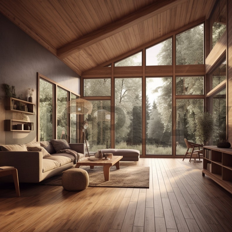 Family Room Cabin Virtual Background, Family Room Backdrop, Microsoft ...