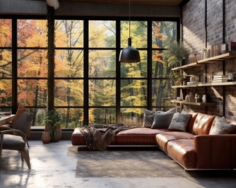 English Cottage Style Fall Virtual Background Living Room - Etsy