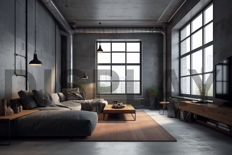 Loft Industrial Virtual Background, Office Backdrop, Zoom, Facebook ...