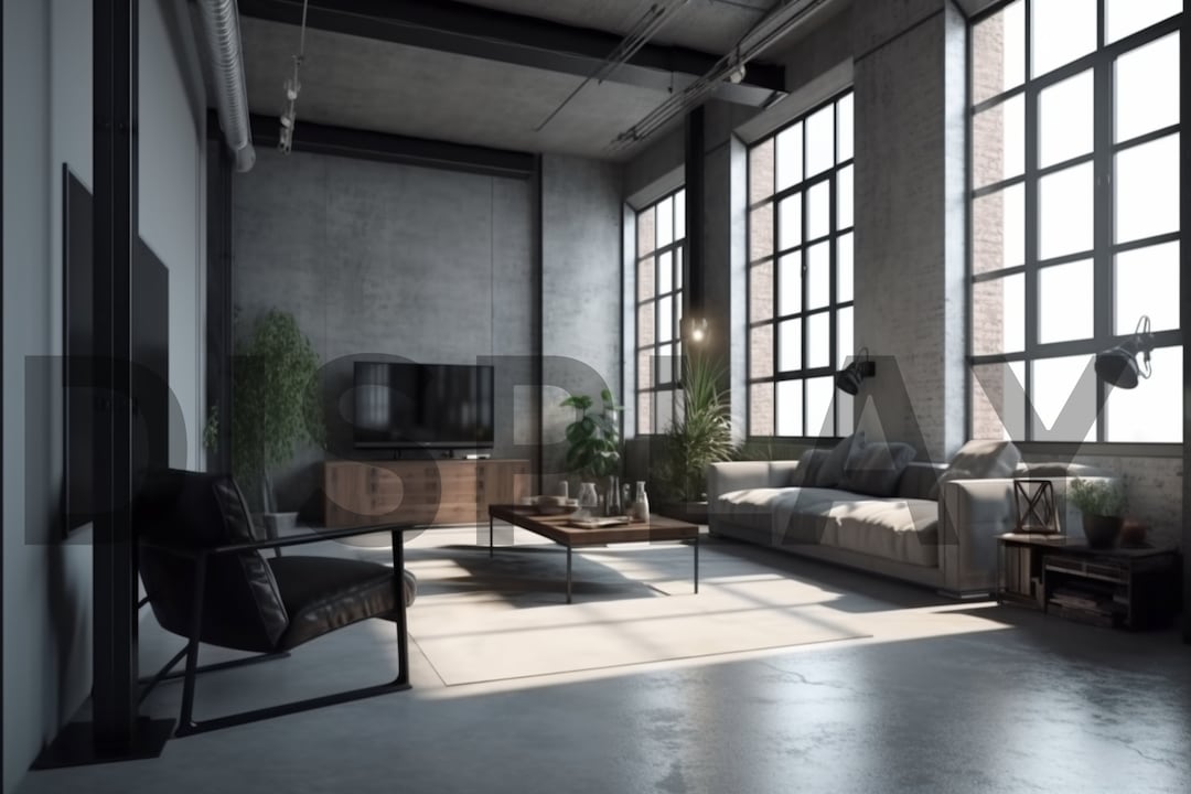 Loft Industrial Virtual Background, Office Backdrop, Zoom, Facebook ...