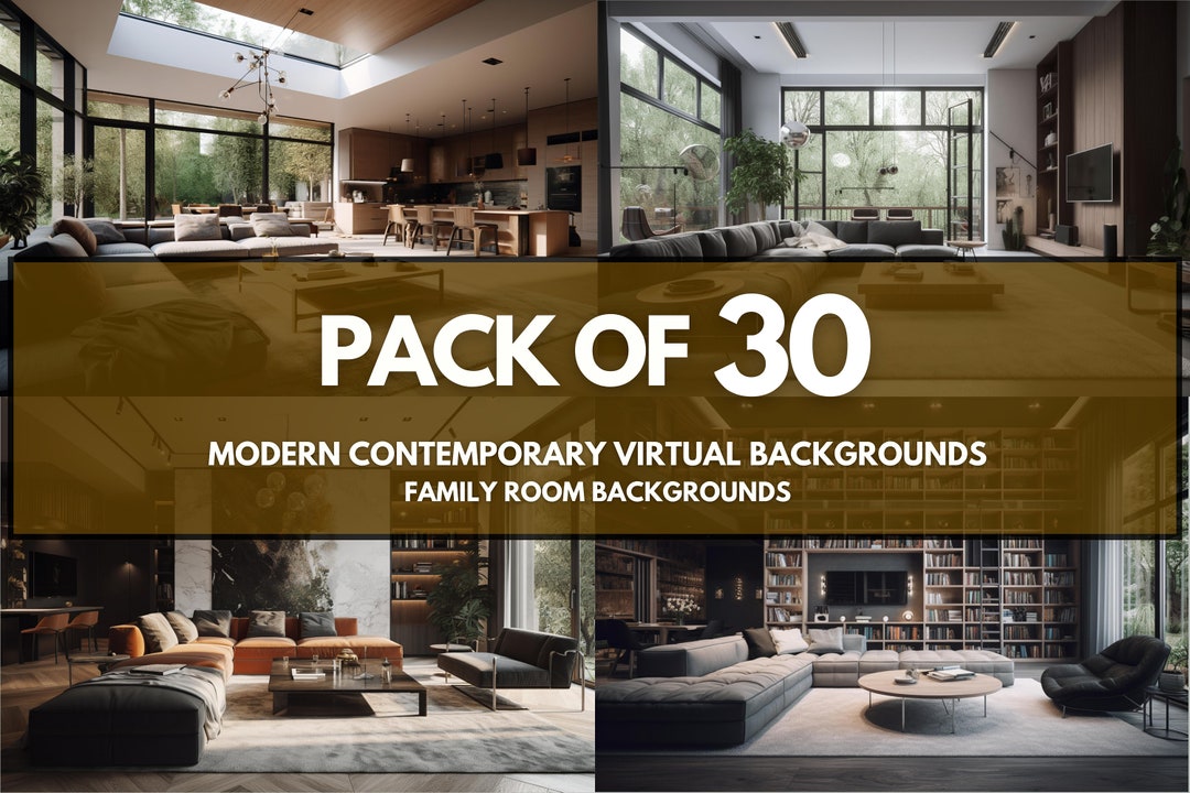 Modern Contemporary Virtual Background, Library, Forest Backdrop ...