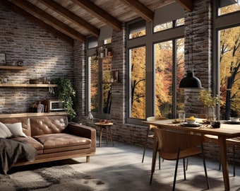 English Cottage Style Fall Virtual Background Living Room - Etsy