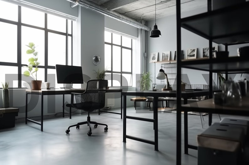 Loft Industrial Virtual Background, Living Room Backdrop, Microsoft ...