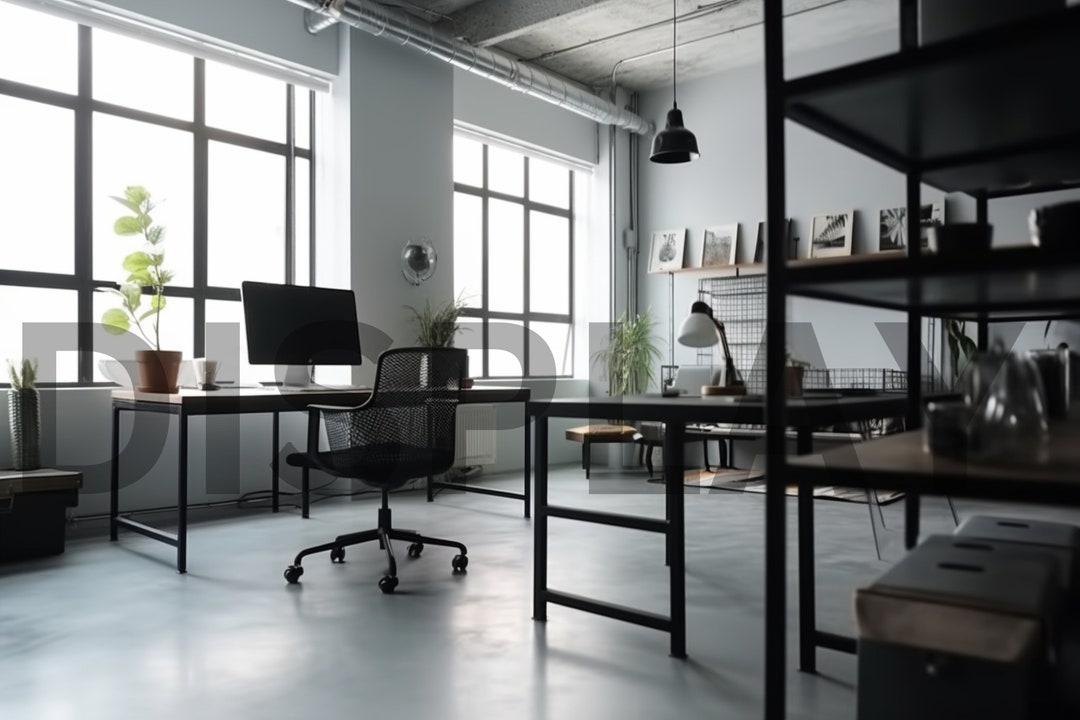 Loft Industrial Virtual Background, Office Backdrop, Zoom, Facebook ...