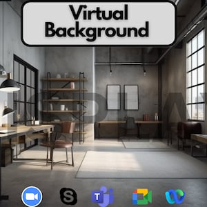 Loft Industrial Virtual Background, Office Backdrop, Zoom, Facebook ...