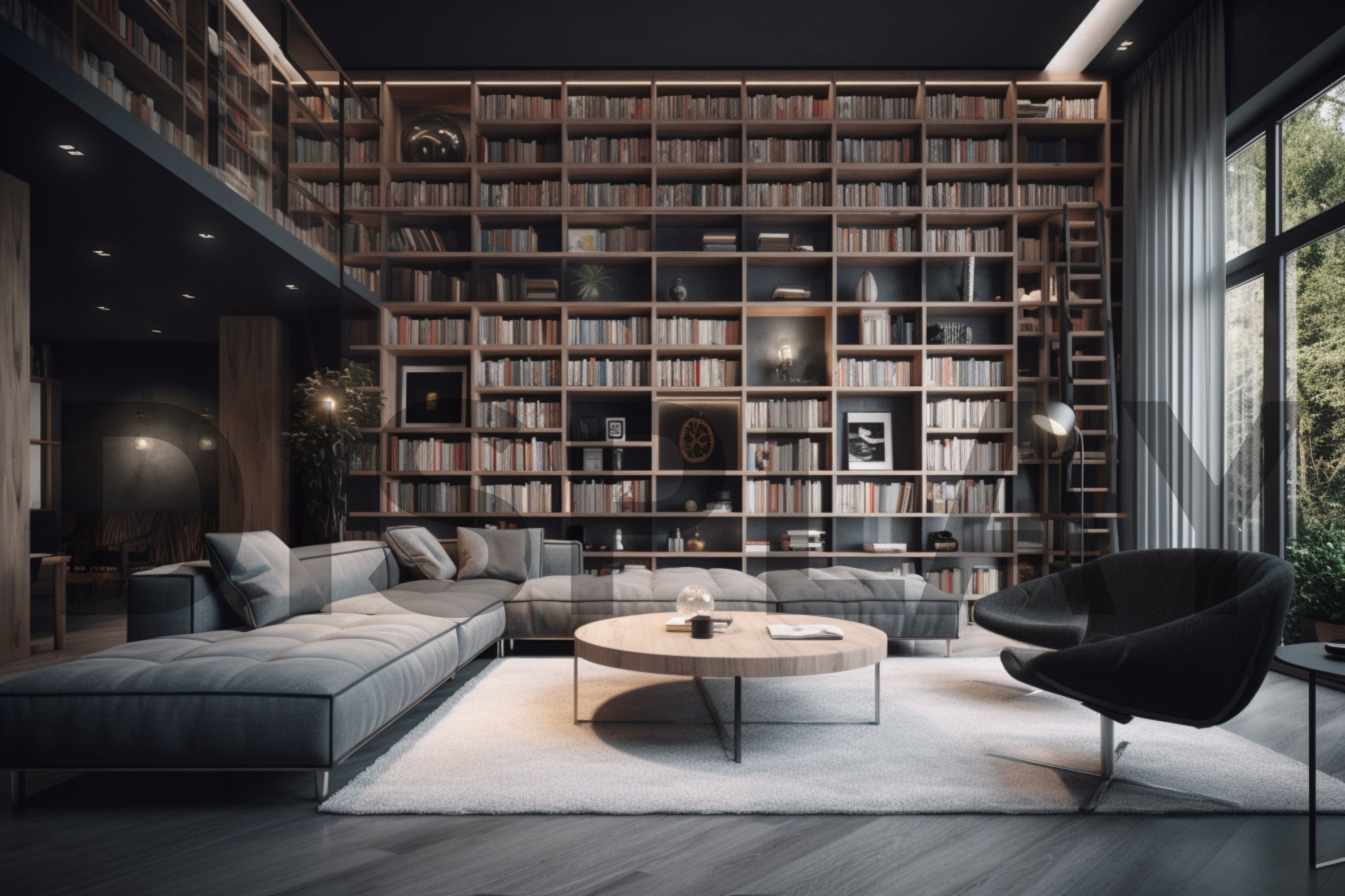 Modern Contemporary Virtual Background, Library, Forest Backdrop ...