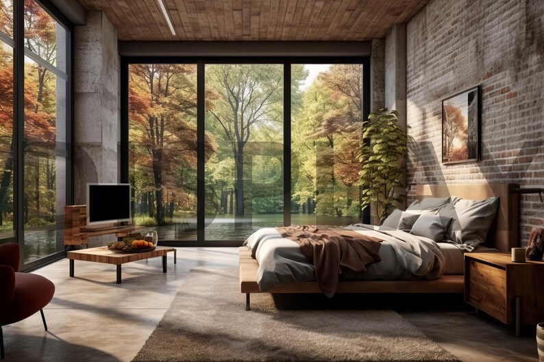 English Cottage Style Fall Virtual Background, Living Room Backdrop ...