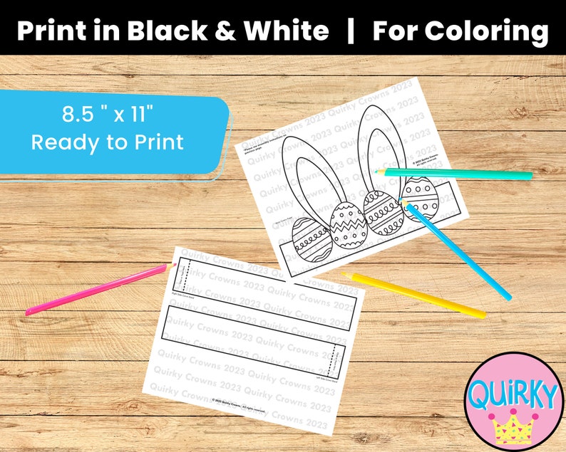Easter Bunny Ear Egg Printable Paper Crown Hat Template | DIY Kids ...
