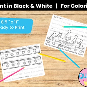 Queen Grandma Crown Printable Hat Template Craft Project | DIY Mother's ...