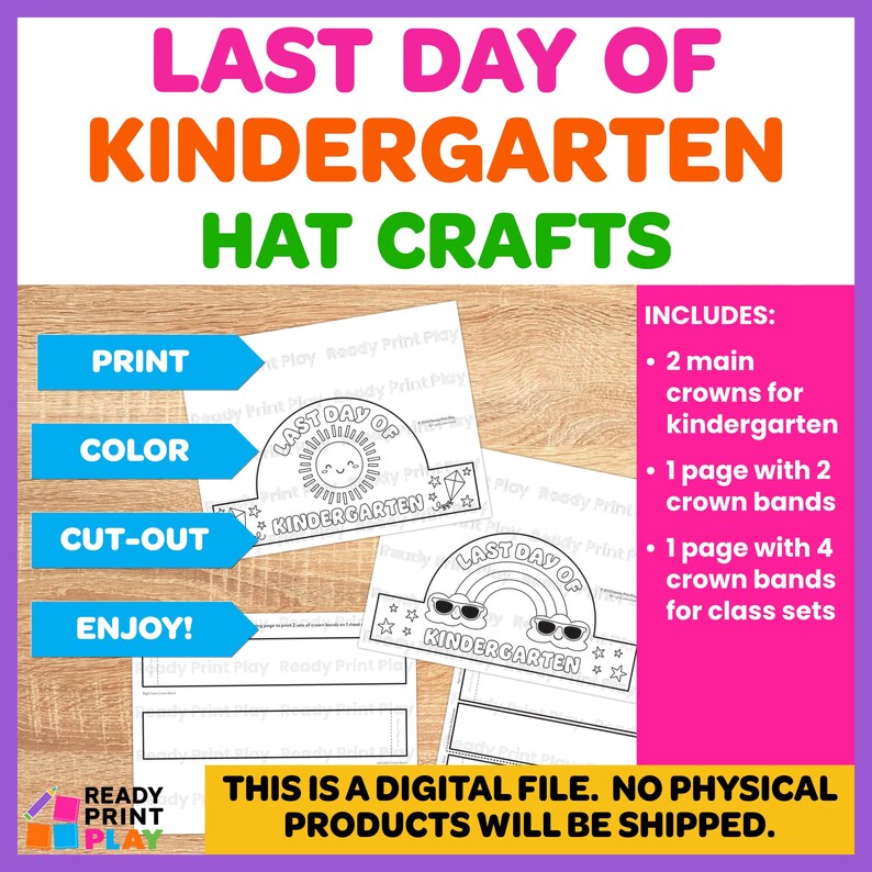 Last Day of Kindergarten Crown Craft | Printable School Coloring ...