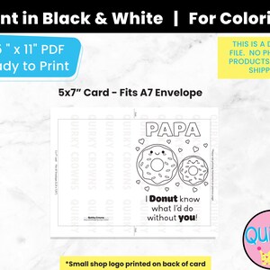 Printable Papa Father’s Day Card for Coloring | DIY Dad Grandpa Craft ...