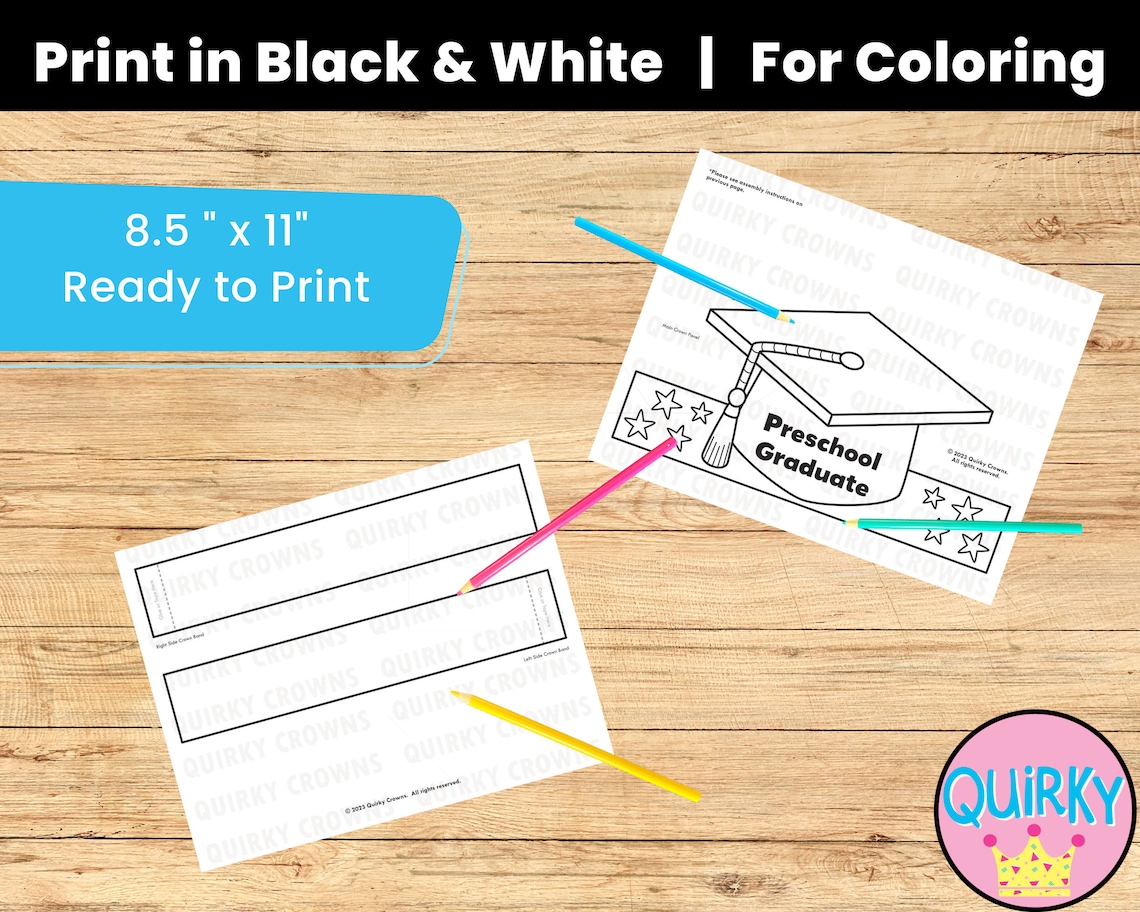 Preschool Graduation Hat Printable Paper Crown Template | Kid Craft ...