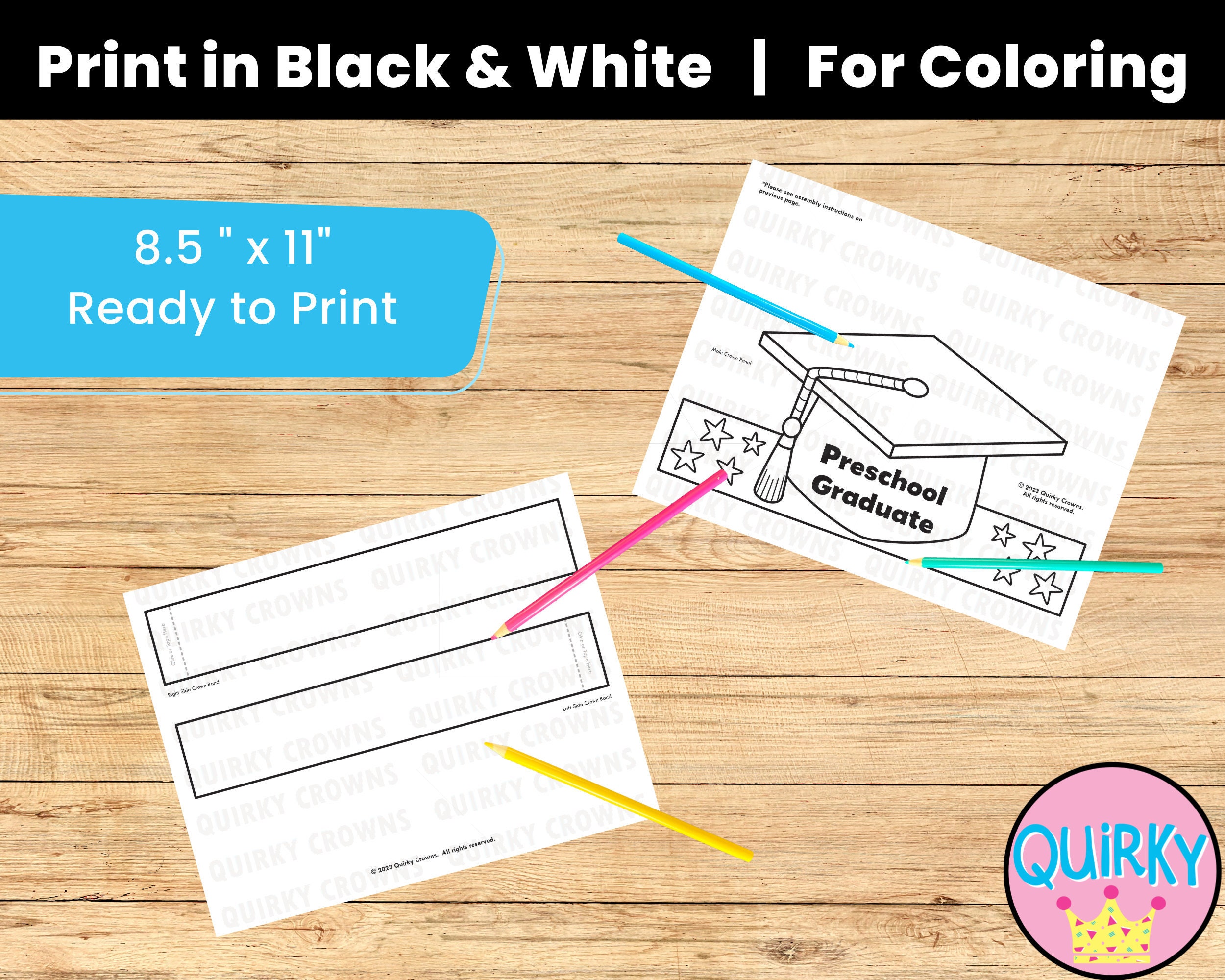 Preschool Graduation Hat Printable Paper Crown Template | Kid Craft ...