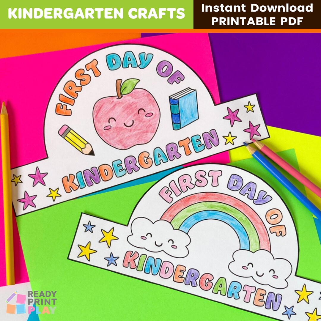 First Day of Kindergarten Crown Craft | Back to School Coloring ...