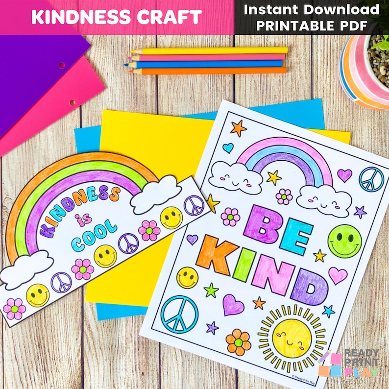 Kindness Day Coloring Page and Hat Craft | Friendship SEL Activity - Etsy