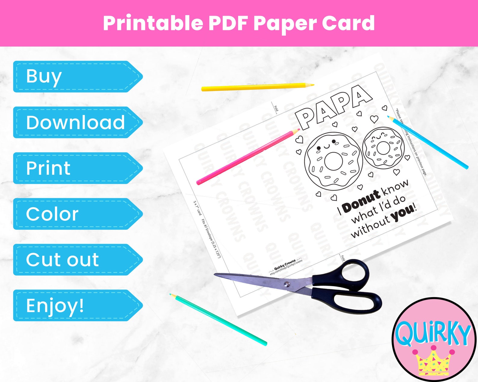 Printable Papa Father’s Day Card for Coloring | DIY Dad Grandpa Craft ...