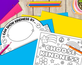 Kindness Day Crown Craft | Coloring Page Activity for Kindergarten and ...