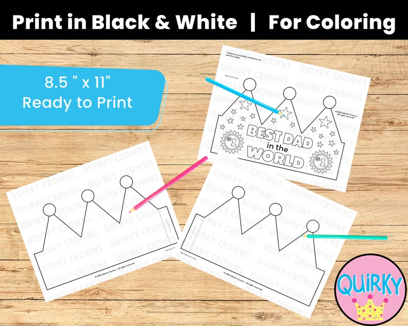 Printable Father’s Day Craft for Kids | Best Dad in the World Coloring ...