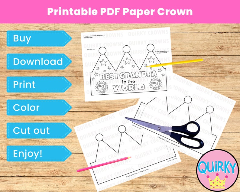 Printable Father’s Day Craft for Grandkids | Best Grandpa in the World ...