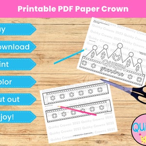 Queen Grandma Crown Printable Hat Template Craft Project | DIY Mother's ...