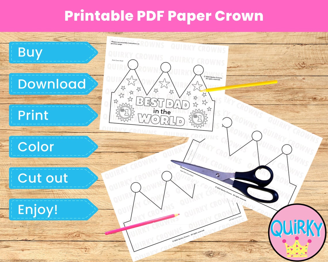 Printable Father’s Day Craft for Kids | Best Dad in the World Coloring ...