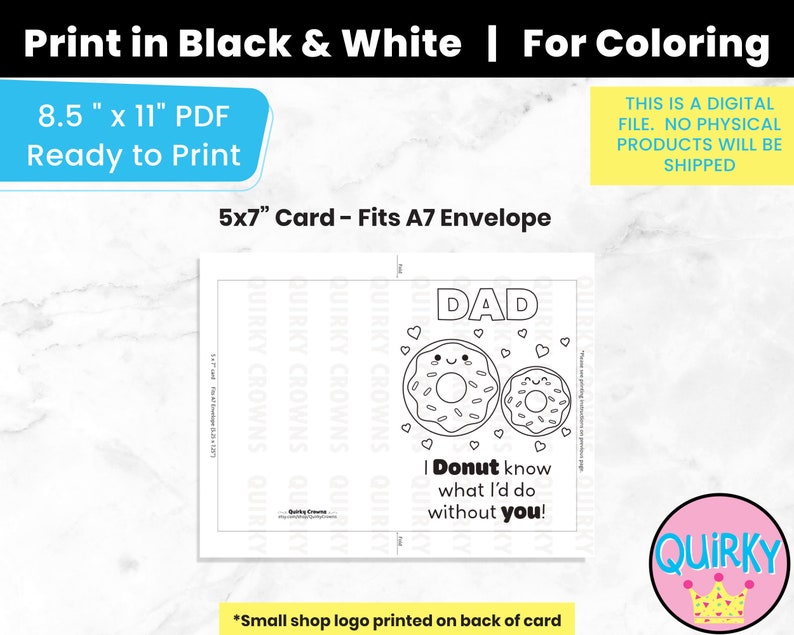 Father’s Day Card for Coloring | Printable Fathers Day Craft to Color ...