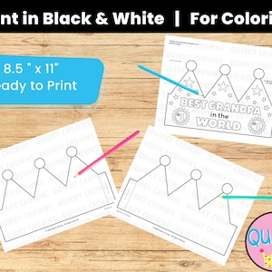 Grandpa Coloring Crown | Father's Day Craft, Birthday Hat (digital ...