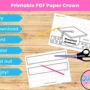 Preschool Graduation Hat Printable Paper Crown Template | Kid Craft ...