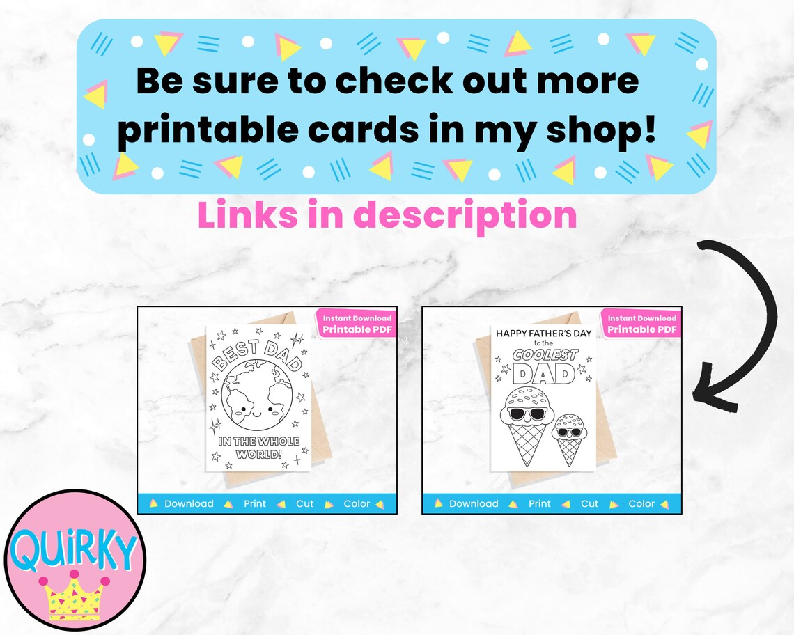 Father’s Day Card for Coloring | Printable Fathers Day Craft to Color ...