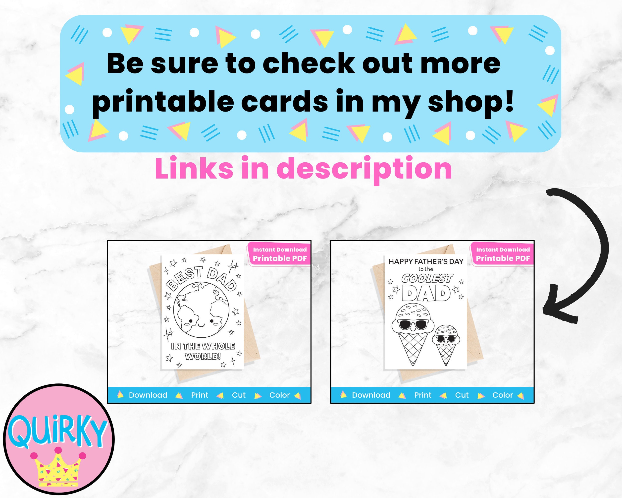 Father's Day Coloring Card: Donut Design, Printable Craft (digital ...